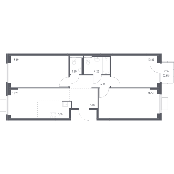 Купить 3-комнатную квартиру №181 в корпусе №4 в ЖК «Подольские Кварталы ...