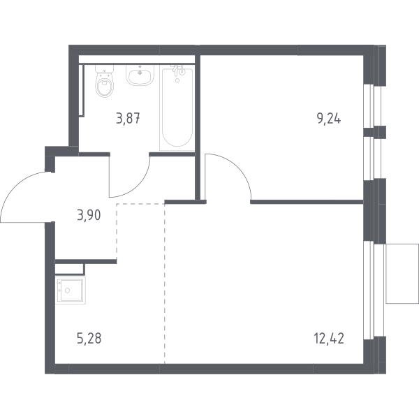 Купить 1-комнатную квартиру №330 в корпусе №4 в ЖК «Квартал Ивакино» от ...